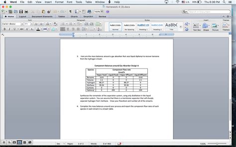 Word File Edit View Insert Format Font Tools Table