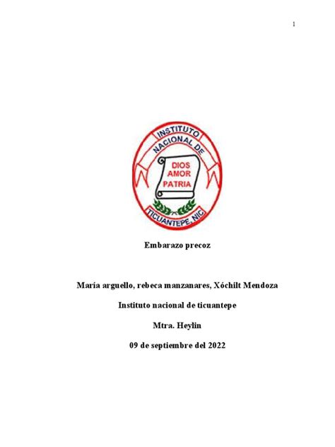 Embarazo Precoz Pdf