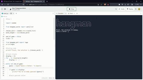 vinayak purohit on linkedin pythonprogramming hangmangame