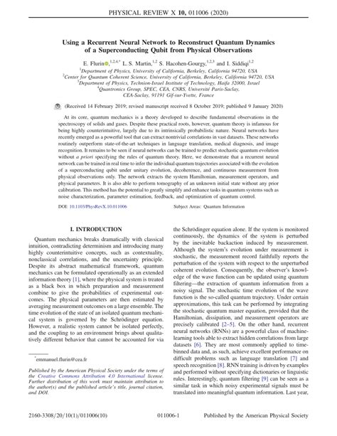 Pdf Using A Recurrent Neural Network To Reconstruct Quantum Dynamics