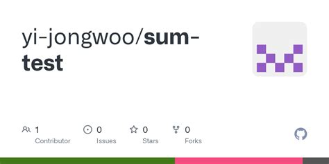 Github Yi Jongwoosum Test