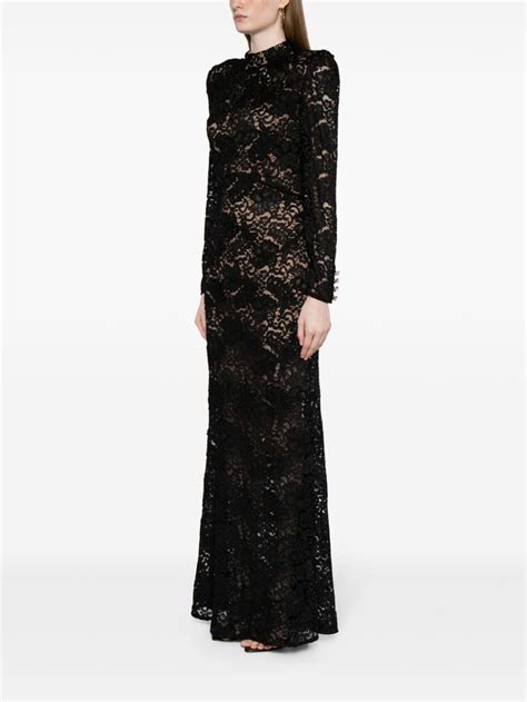 Self Portrait Floral Lace Maxi Dress Black FARFETCH