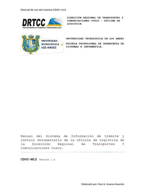 Manual De Uso Cdoc M12 Pdf Logística Software