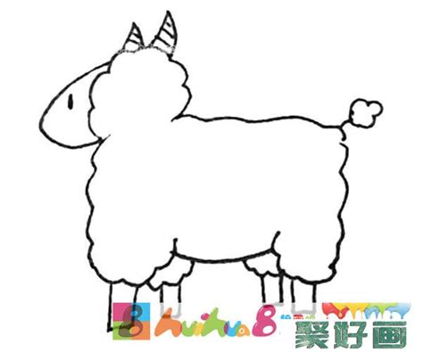儿童学画可爱的绵羊简笔画步骤教程怎么画简笔画教程 加加色