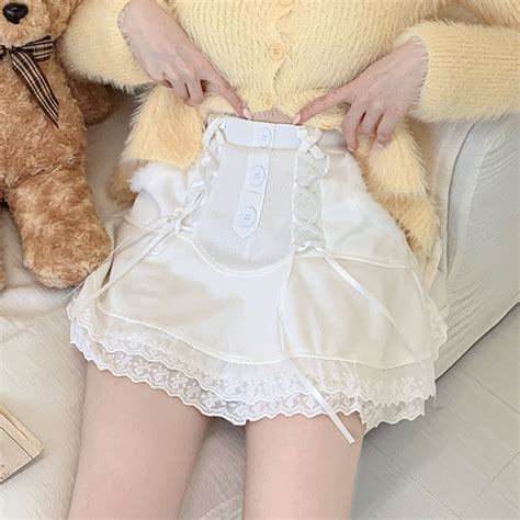 발레코어🤍 하나비 스커트 미니스커트 아일렛 코르셋 치마 속바지 치마바지 캉캉치마 캉캉스커트 여름스커트 봄치마 봄옷 플레어