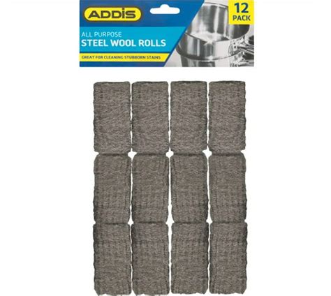 Addis Steel Wool Rolls Stainless Steel Scrub Regular Pack Of 12 Makro