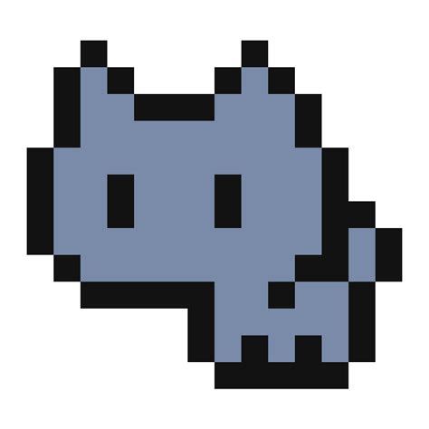 グレー猫ドッド絵の無料イラスト 無料イラストかわいいフリー素材集 ねこ画伯コハクちゃん