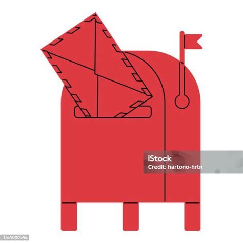 플랫 라인 사서함 벡터 일러스트 레이 션 와 Post Office 테마 와 평평한 선 벡터 스타일 편집 가능한 벡터 0명에 대한