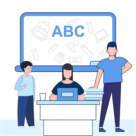 Ilustración De Clase De Escuela De Vector Vector Premium