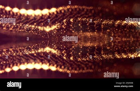 3d Loop Sci Fi Animation With Glow Particles Form Rolling Strings