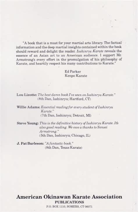 Isshin Ryu Karate The One Heart Method Book By Steve Armstrong