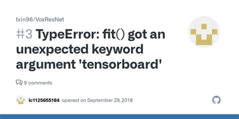 typeerror fit got an unexpected keyword argument tensorboard
