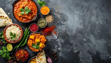 Traditional Indian Food Chicken Tikka Masala Palak Paneer Saffron