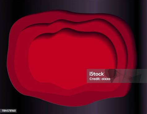 종이 컷 스타일의 상점과 소셜 미디어에 대한 배너 소셜 미디어 종이 계층 템플릿입니다 검은 색과 빨간색 종이 벡터 그림입니다 3차원 형태에 대한 스톡 벡터 아트 및 기타