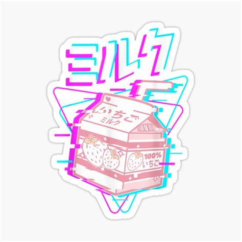 Strawberry Milk Shirt Japanese Otaku Anime Kawaii Pink Milk Sticker