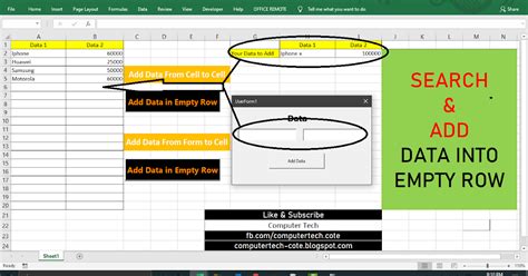 Search And Add Data In Empty Row Excel