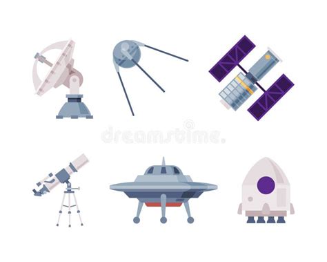 Outer Space Objects For Universe Exploration Vector Set Stock Vector