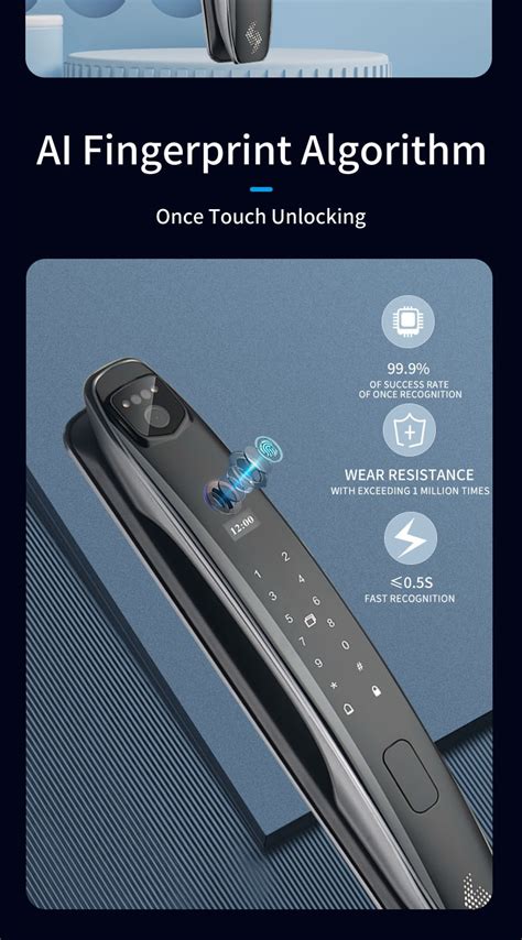 3d Face Smart Door Lock Security Camera Monitor Intelligent Fingerprint