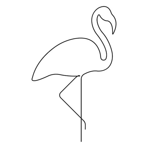 Premium Vector Continuous Singleline Art Of Beautiful Flamingo