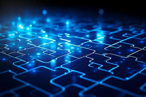 Premium Photo Computer Keyboard With Blue Lights On Its Side Generative Ai