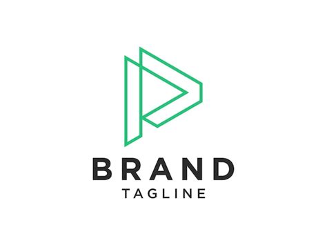 Logotipo Inicial Abstracto De La Letra P Estilo Infinito De Línea