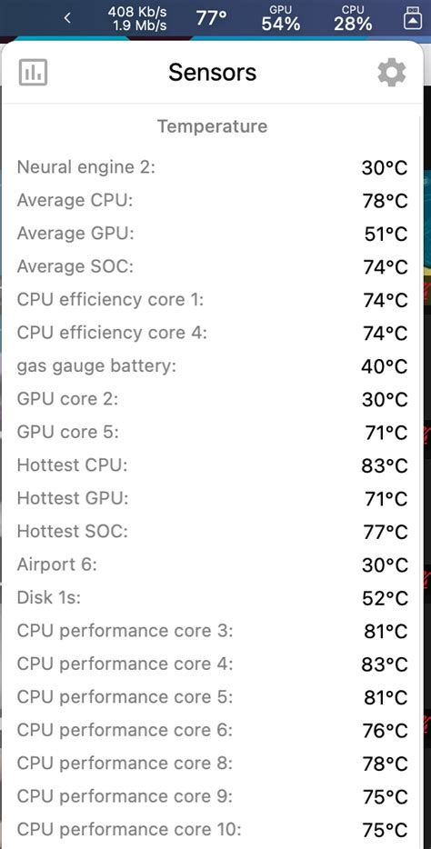 Macbook Temperature Sensors Rmacbook