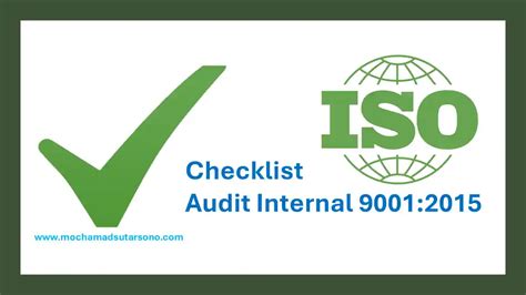Checklist Audit ISO 9001:2015 : Internal Audit Checklist