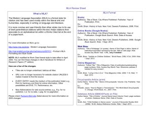 MLA Format Review Sheet Citation Guide