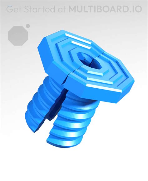 20 Mm Mid Thread Flat Head Small Thread Hole Folded Bolt 3d Model By Multiboard On Thangs