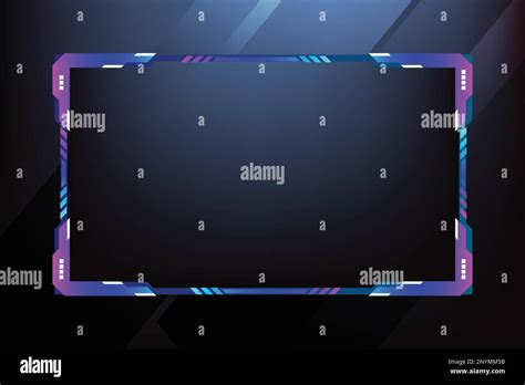 Metallic Gaming Overlay Panel Vector With Abstract Shapes Simple