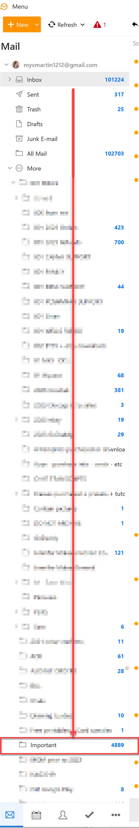 Important Gmail Label Not Showing Up With System Folders Mail Em Client