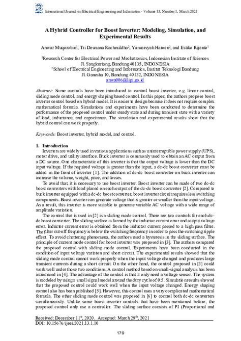 Pdf A Hybrid Controller For Boost Inverter Modeling Simulation And