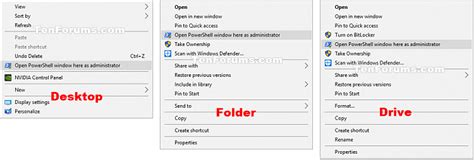Add Open Powershell Window Here As Administrator In Windows 10 Tutorials