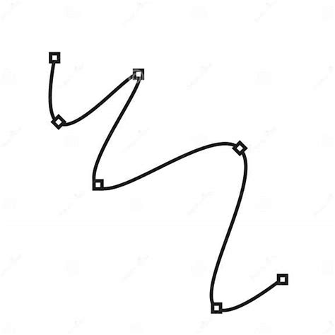 Bezier Curve Symbol Control Point Path Line And Anchor Shape Vector