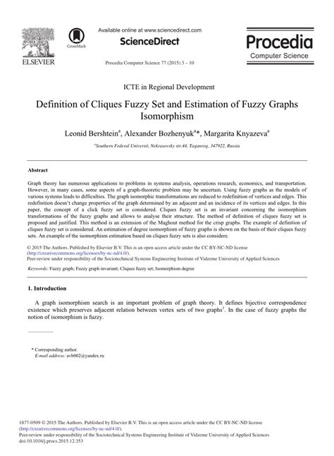 Pdf Definition Of Cliques Fuzzy Set And Estimation Of Fuzzy Graphs