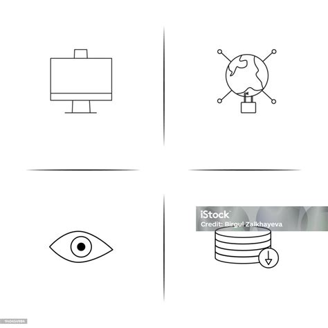 인터넷 보안 간단한 선형 아이콘 설정합니다 개요 벡터 아이콘 0명에 대한 스톡 벡터 아트 및 기타 이미지 0명 디자인 벡터 Istock
