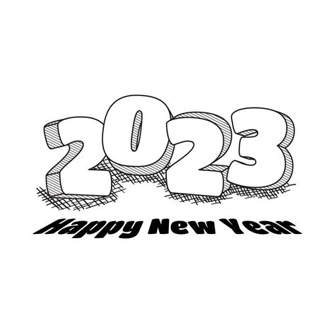 2023 In 3d Design With Lines Shading Concept Design For New Year