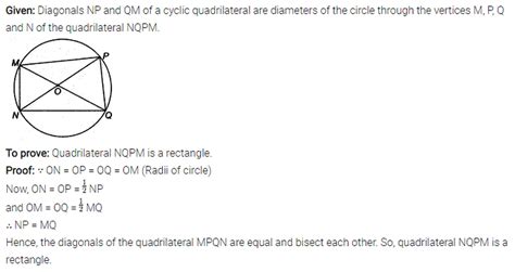 If Diagonals Of A Cyclic Quadrilateral Are Diameters Of The Circle Cbse Class 9 Maths Learn