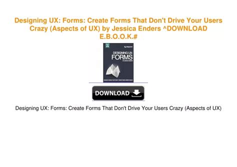 Ppt Designing Ux Forms Create Forms That Dont Drive Your Users