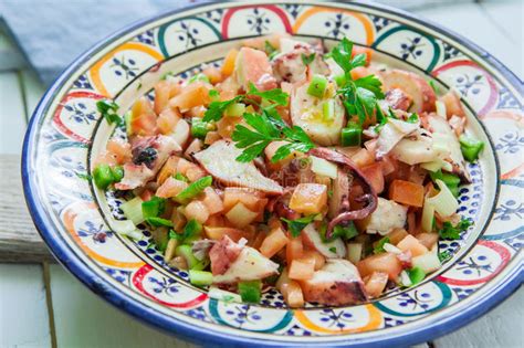 Octopus Salad On Bowl Stock Image Image Of Restaurant 68971453
