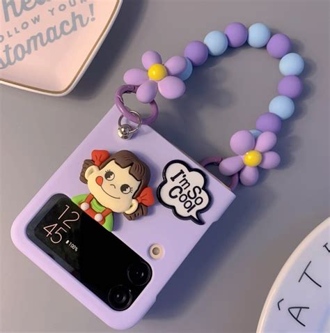 페코짱 플라워 스트랩 케이스 제트플립 34 에이블리