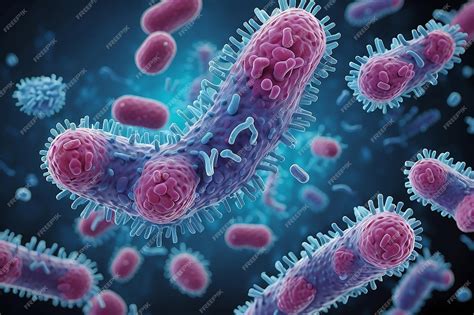 Premium Photo Blue Bifidobacterium Lactobacillus Microbiome Under Microscope Probiotic Cells