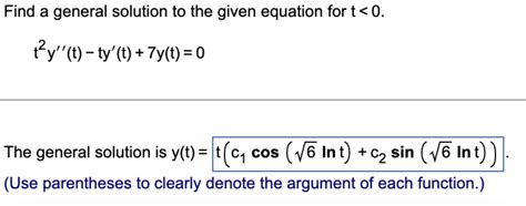 Solved Find A General Solution To The Given Equation For Chegg