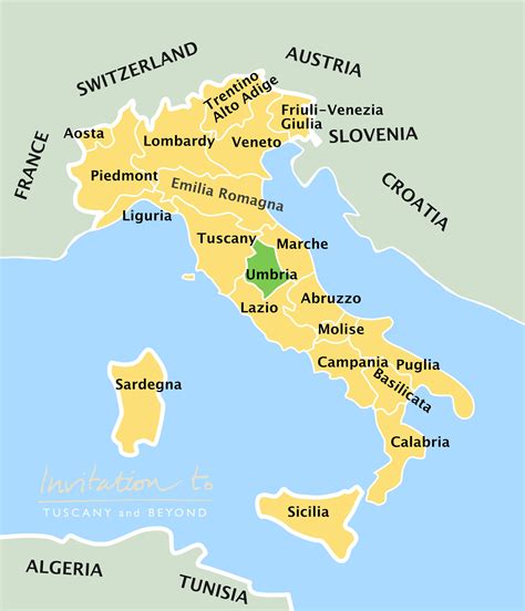 Map Of Italy Umbria Jobie Lynelle