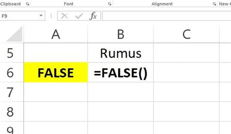 Cara Menggunakan Rumus False Di Excel Menampilkan Nilai Logika False