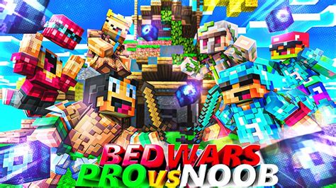 Bedwars Pro Vs Noob By Diluvian Minecraft Skin Pack Minecraft