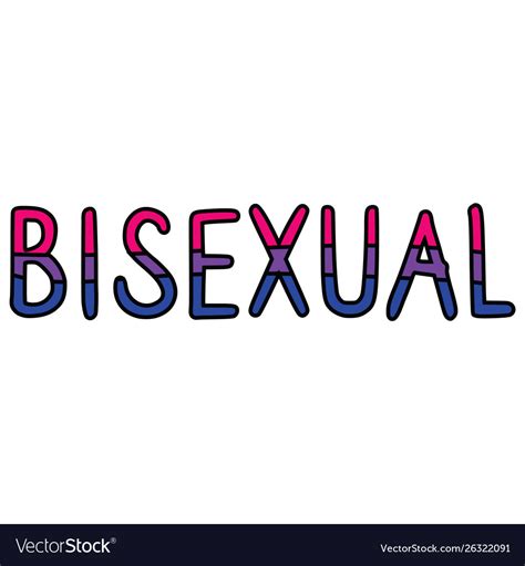 Cute Bisexual Typography Cartoon Royalty Free Vector Image