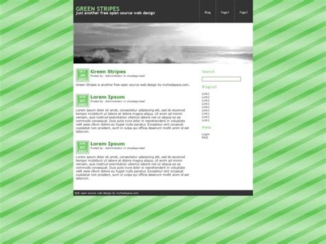 free html css templates for downloading green stripes free html