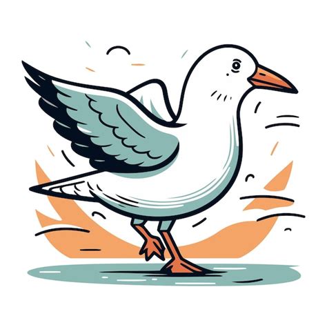 Premium Vector Vector Illustration Of A Seagull Flying In The Sky