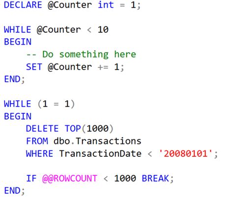 Dr Greg Low On Linkedin T Sql 101 100 Creating Loops In T Sql With